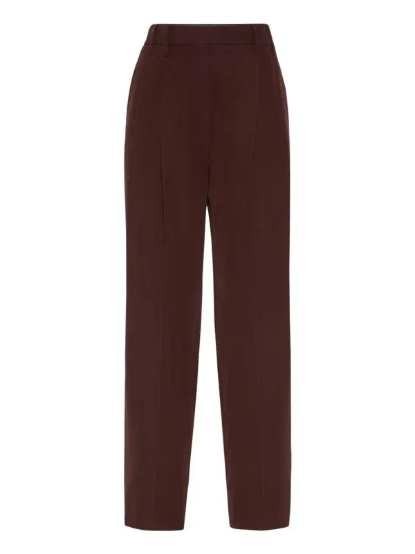 Brunello Cucinelli Virgin Wool-cotton Slouchy Trousers - Red