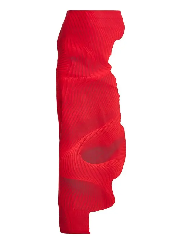 Issey Miyake Knit As Represented Maxi Skirt - Red