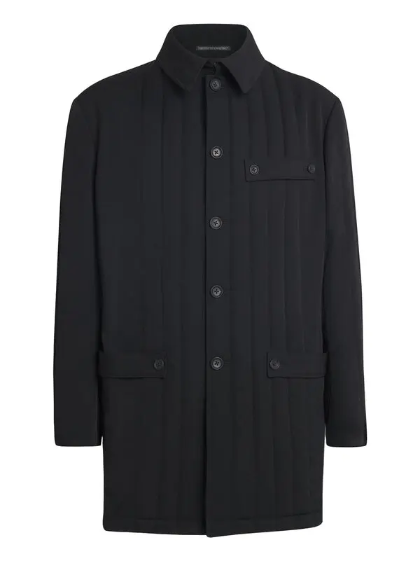 Yohji Yamamoto Tuxedo Tab Padded Jacket - Black
