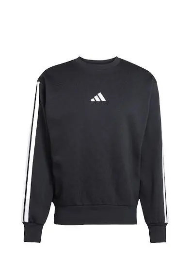 Adidas Essentials 3-stripes Fleece Sweatshirt - Black White