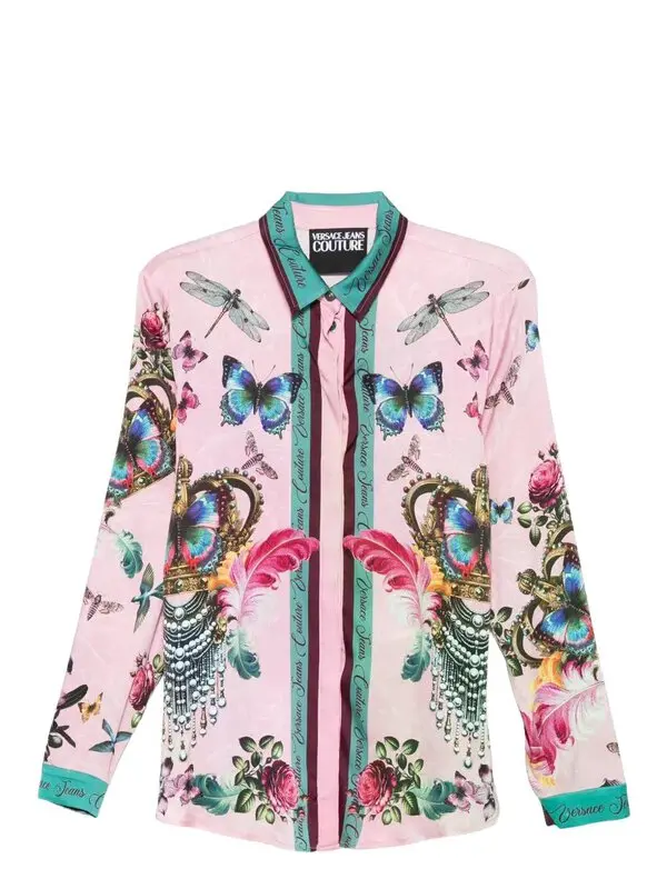 Versace Floral-print Shirt - Pink