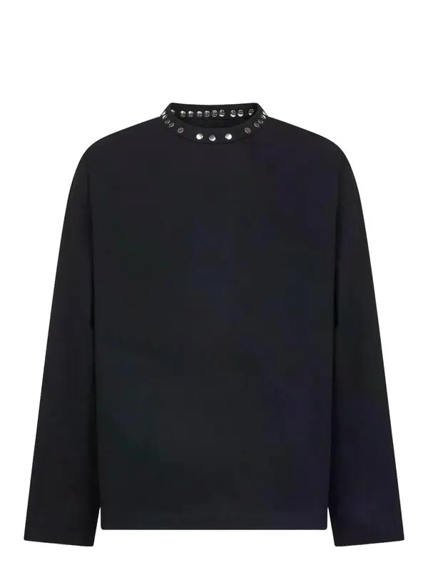 JIL SANDER Metal-stud Crew-neck Top - Black