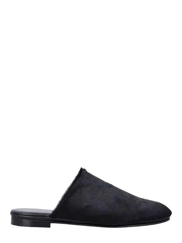Alberta Ferretti Fur Flat Mules - Black