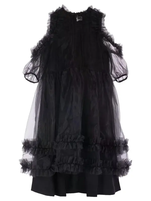Noir Kei Ninomiya Ruffled Midi Dress - Black