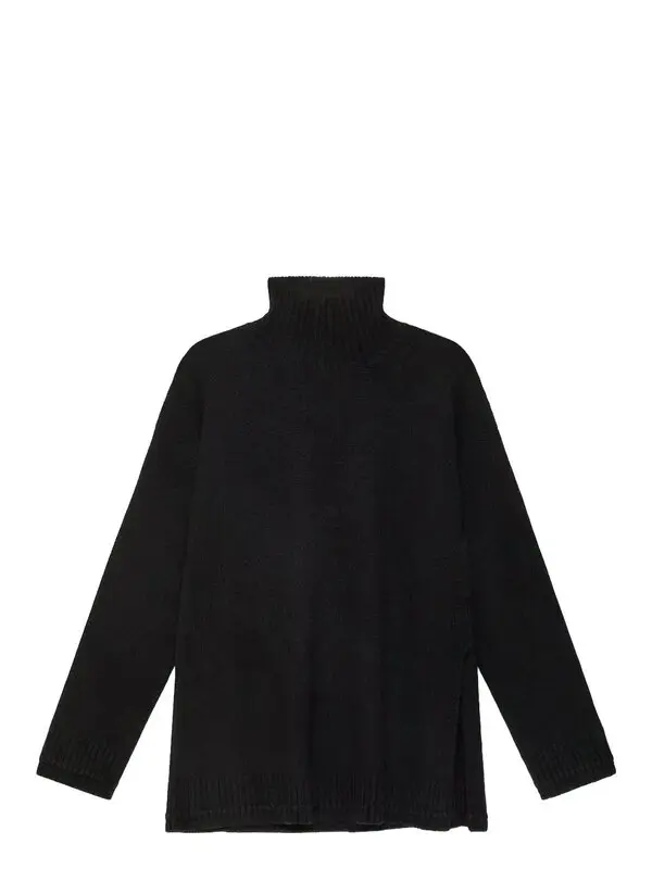 Malìparmi Roll-neck Sweater With Side Slits - Black