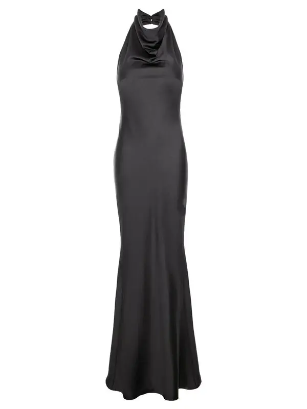ROSERRY Halterneck Maxi Dress - Black