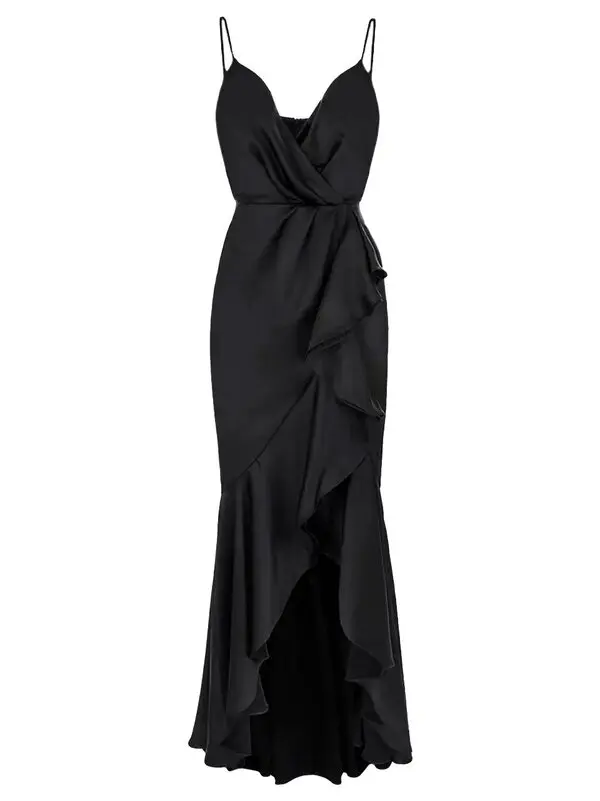 ROSERRY Marbella Ruffled Maxi Dress - Black