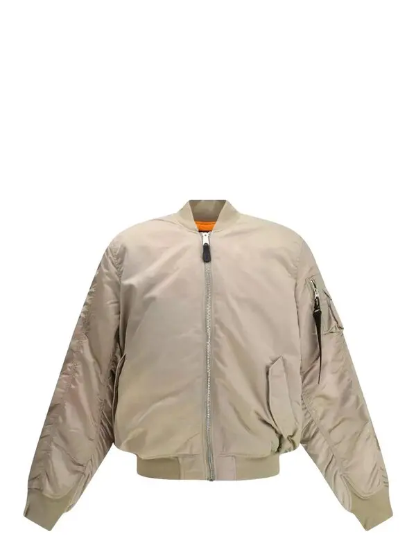 Alpha Industries Zip Fastening Bomber Jacket - Neutrals