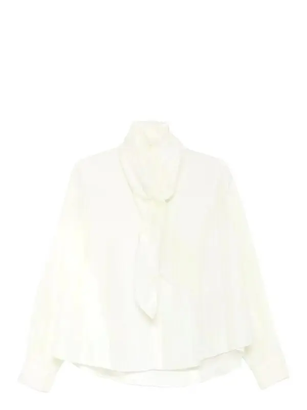 Carven Silk Tie Blouse - White