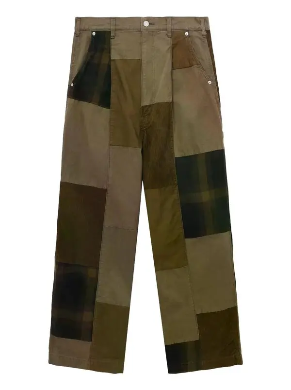 Comme Des Garçons Panelled Patchwork Trousers - Green