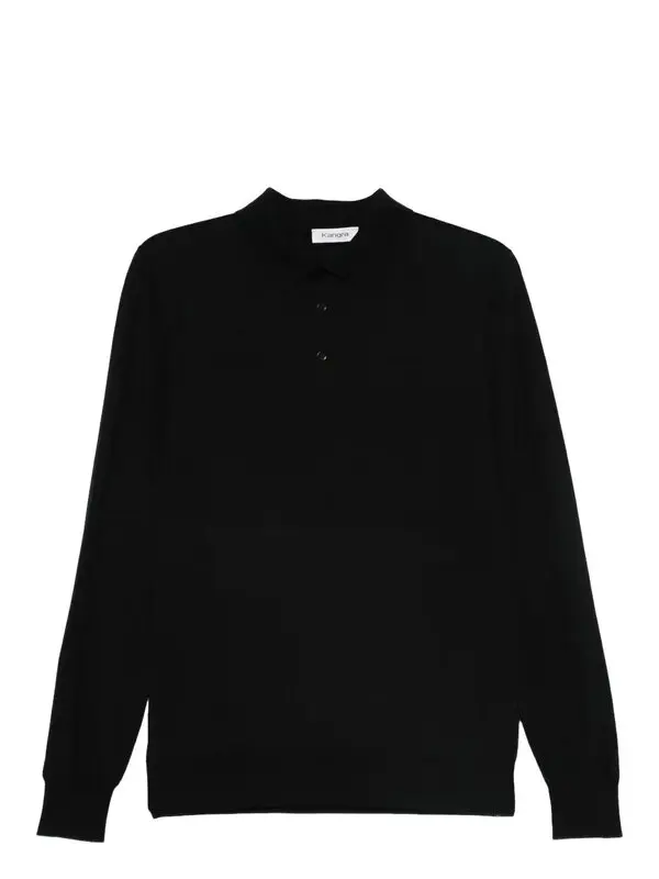 KANGRA Long Sleeve Polo Shirt - Black