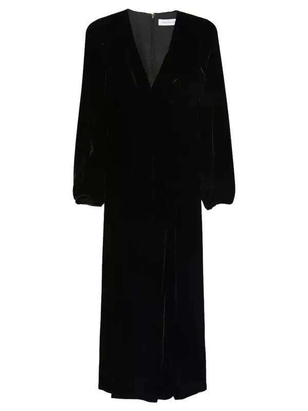 Raquel Diniz V-neck Long Sleeve Dress - Black