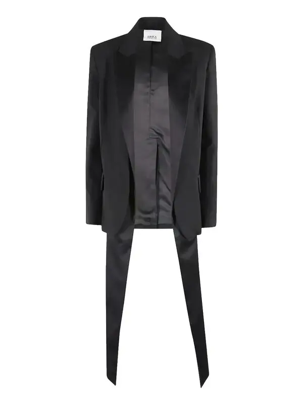 Erika Cavallini Drape-detailed Blazer - Black