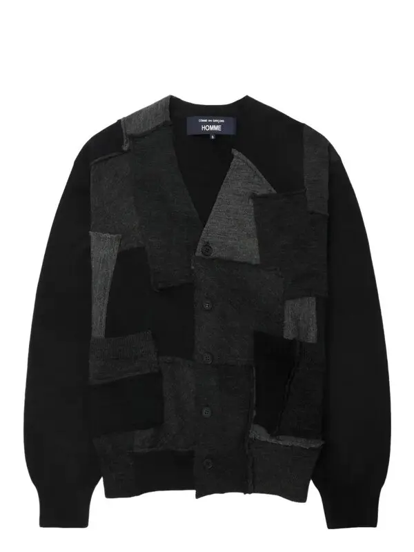 Comme Des Garçons Patchwork Button Cardigan - Black