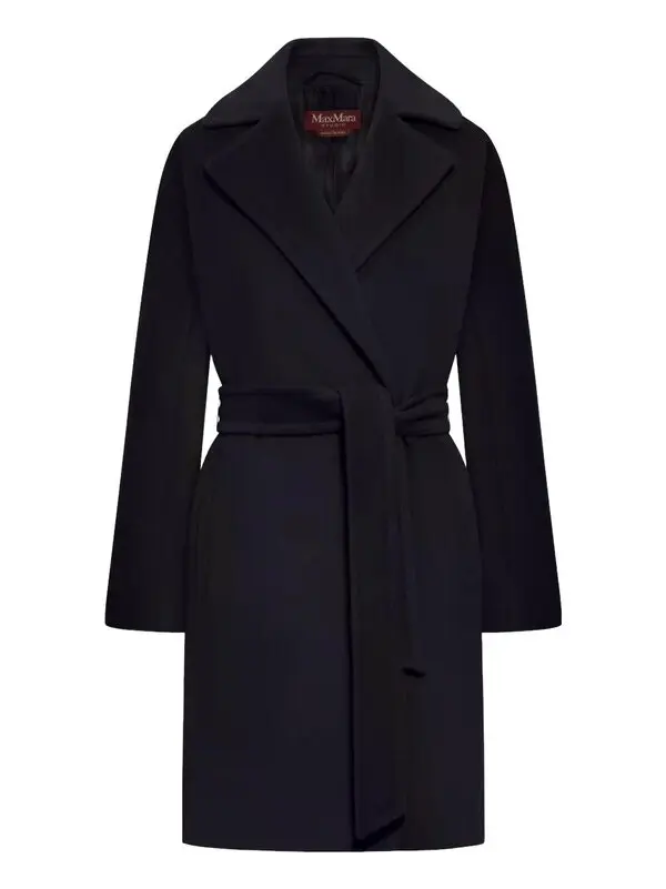 Max Mara Belted Wool Coat - Black