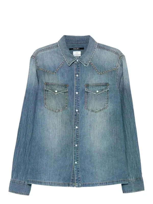 Ksubi Studded Denim Shirt - Blue