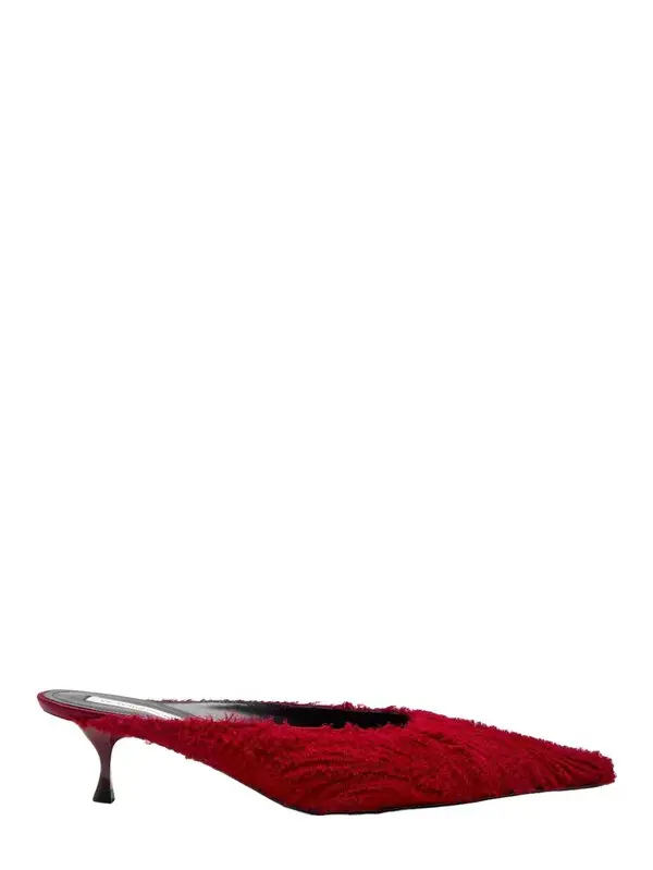Victoria Beckham 45mm Embroidered Mules - Red