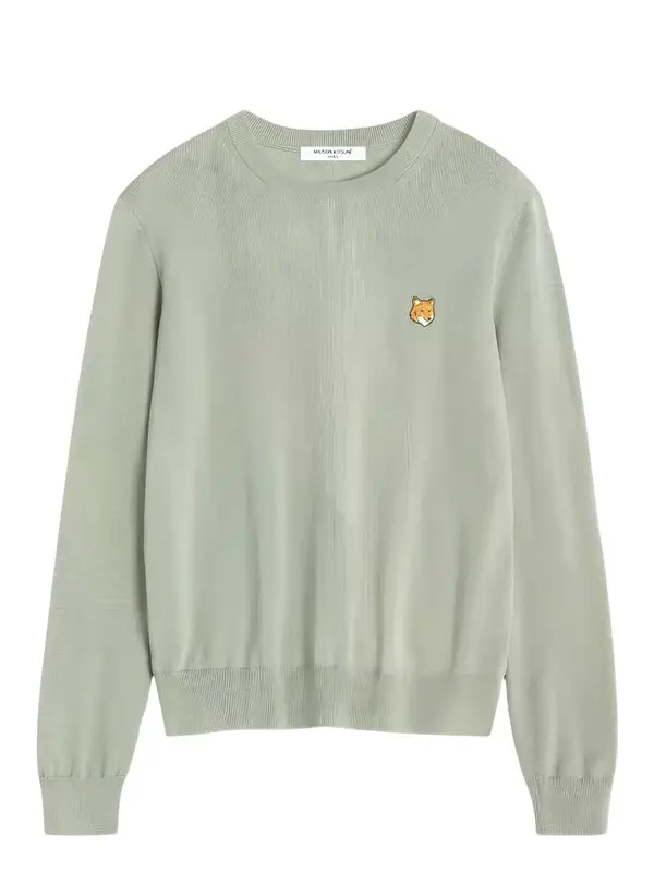 Maison Kitsuné Fox Head Crew Neck Sweater - Green
