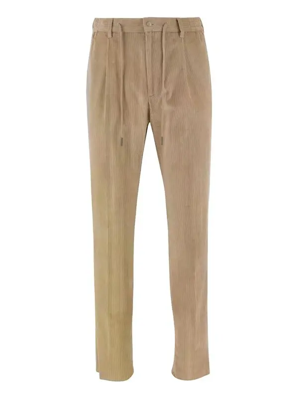 Tagliatore Corduroy Drawstring Trousers - Neutrals
