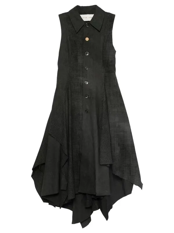 A TENTATIVE ATELIER Asymmetric Midi Dress - Black