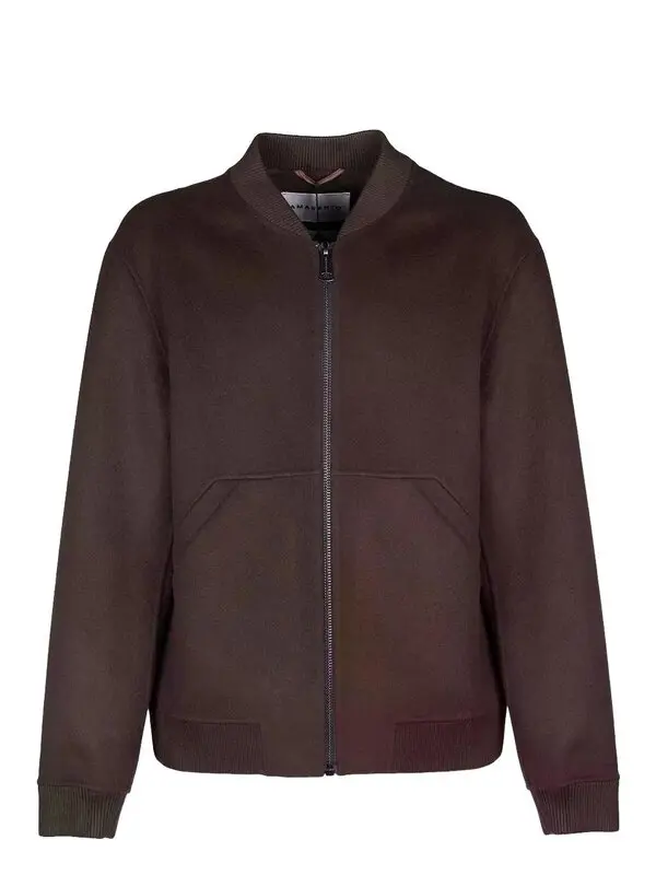 AMARANTO Zip-up Bomber Jacket - Brown