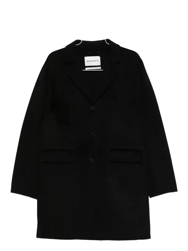 AMARANTO Button-fastening Coat - Black