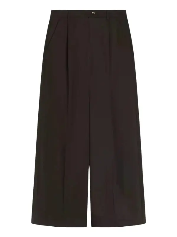 Sportmax Button Wool Trousers - Brown