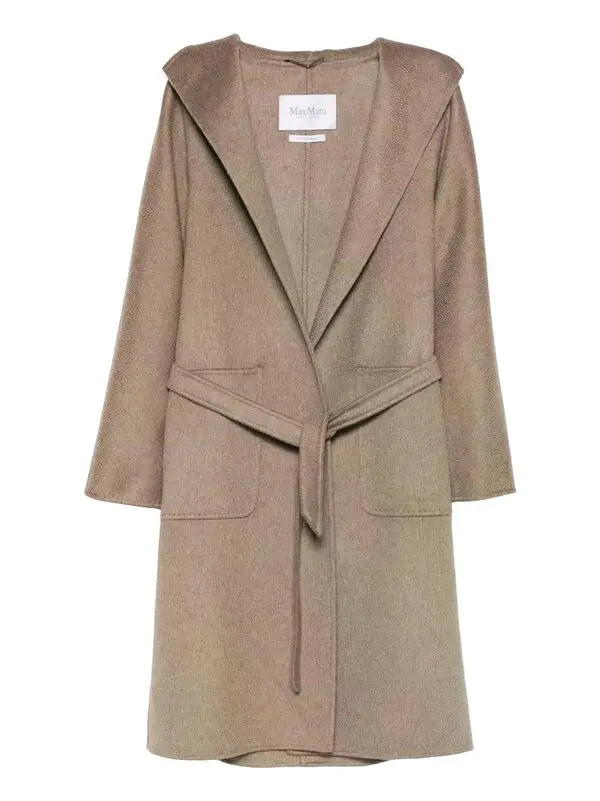 Max Mara Hooded Belted Coat - Brown