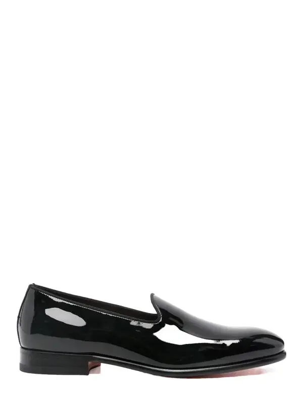 Santoni Patent Leather Loafers - Black