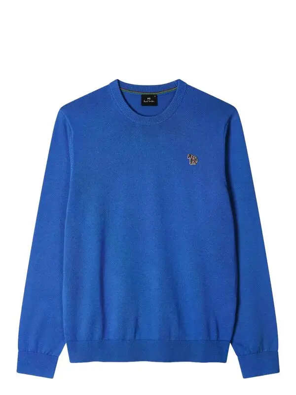 Paul Smith Zebra-motif Crew-neck Sweater - Blue