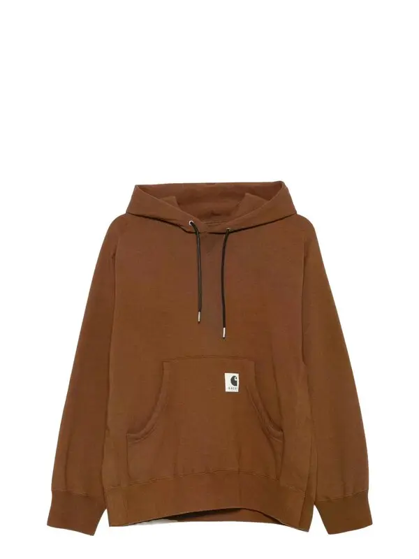 Sacai X Carhartt Wip Pocketed Hoodie - Brown