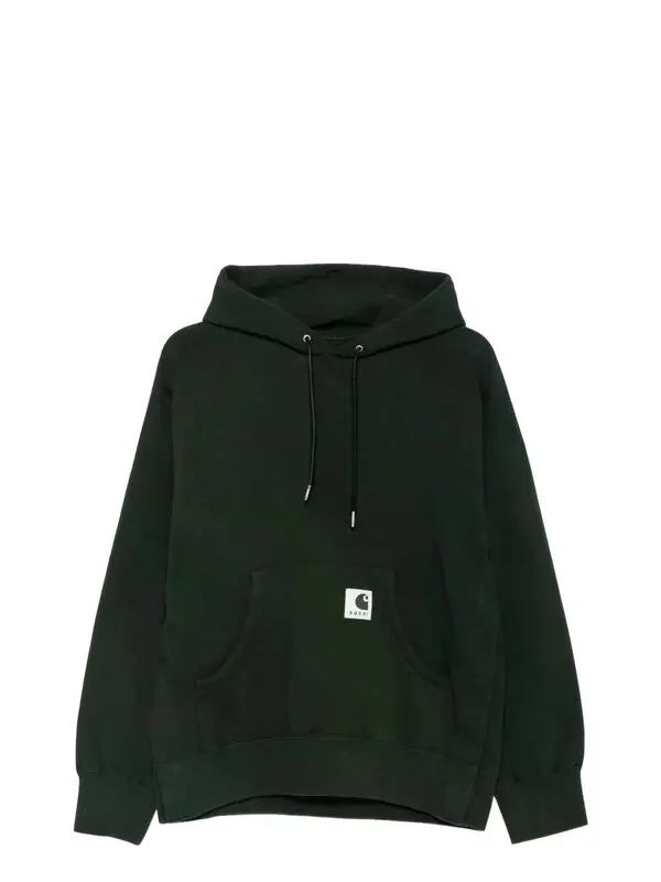 Sacai X Carhartt Wip Pocketed Hoodie - Green