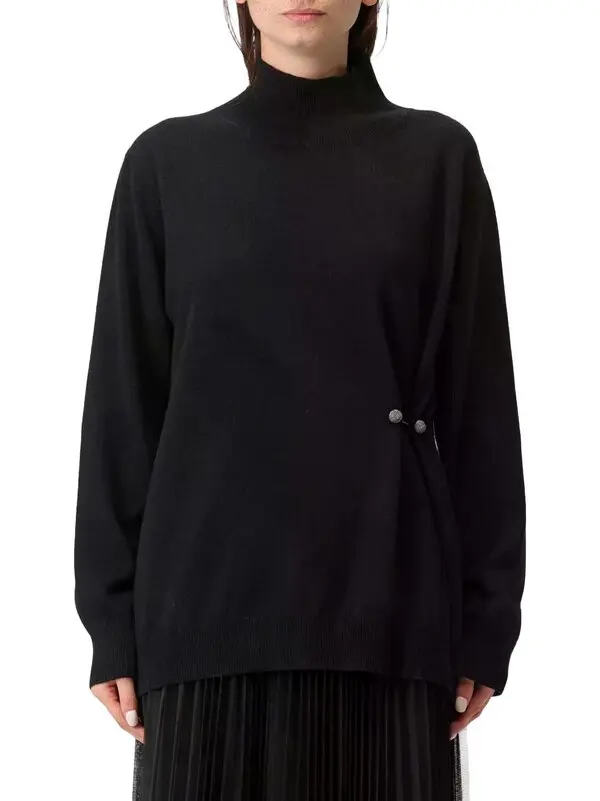 Fabiana Filippi Draped High-neck Sweater - Black