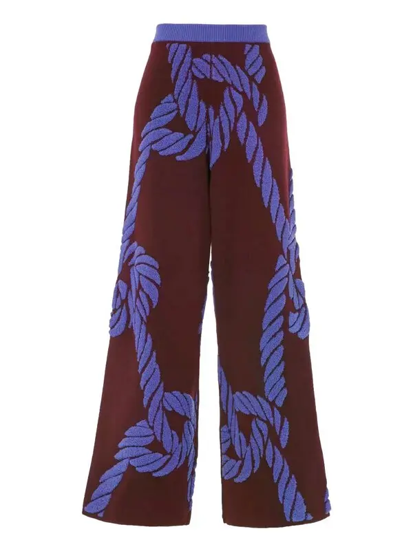 TEMPERLEY LONDON Rope-knit Wide Leg Trousers - Red