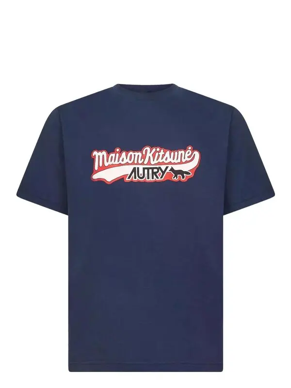 AUTRY Maison Kitsuné Logo-lettering T-shirt - Blue