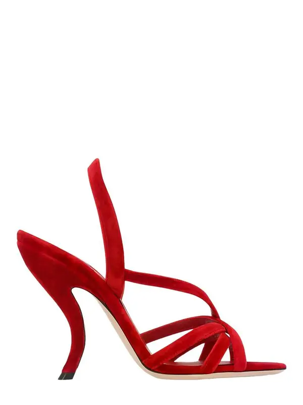 Valentino Garavani 105mm Fetishique Velvet Sandals - Red