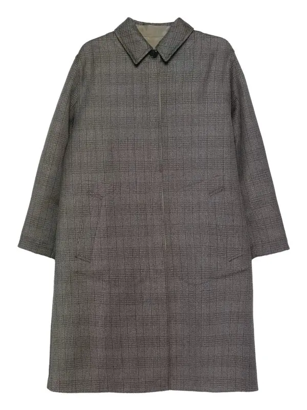 THE ROW Wool-silk Checked Coat - Black