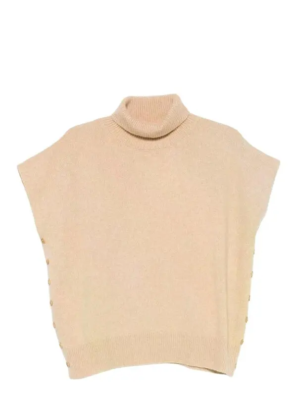 A TENTATIVE ATELIER Roll-neck Short Sleeve Sweater - Neutrals