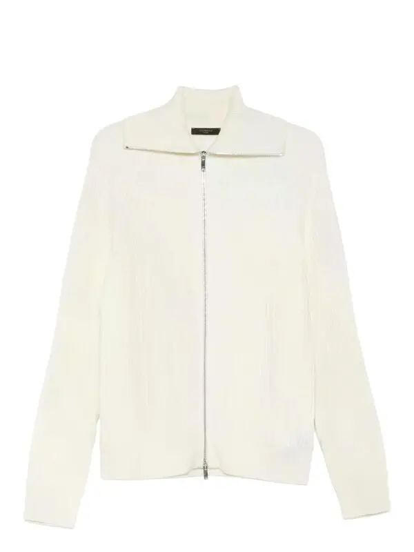 Incotex Zip-up Cardigan - White