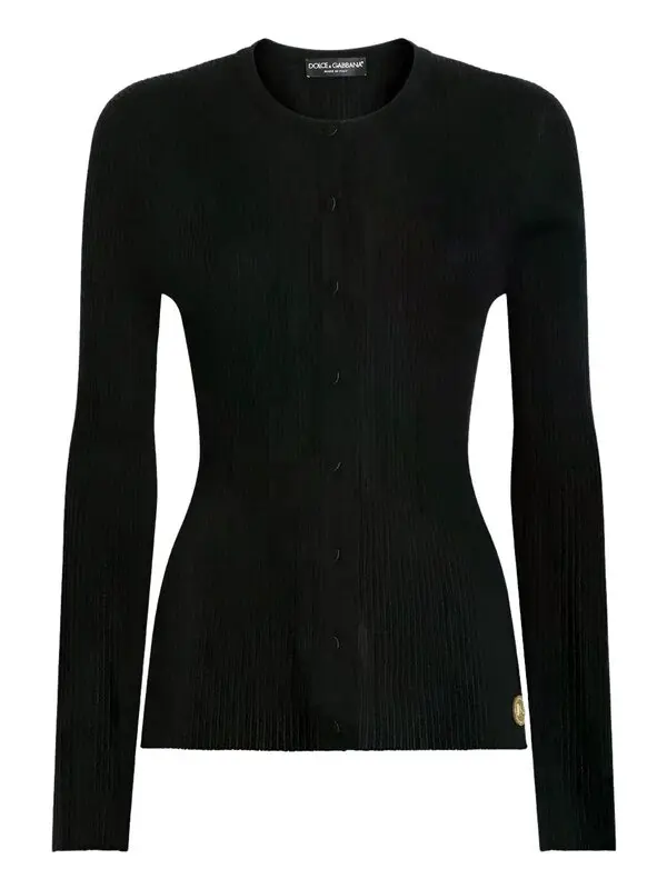 Dolce & Gabbana Ribbed Button-up Cardigan - Black