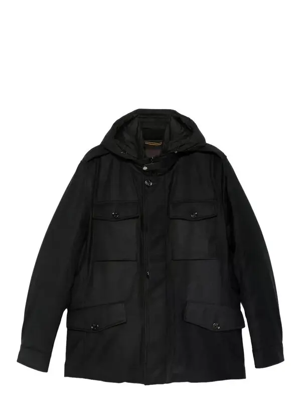 MOORER Hooded Coat - Black