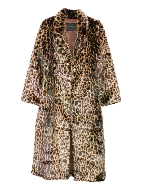 THELAURENT Faux Fur Animal-print Coat - Brown