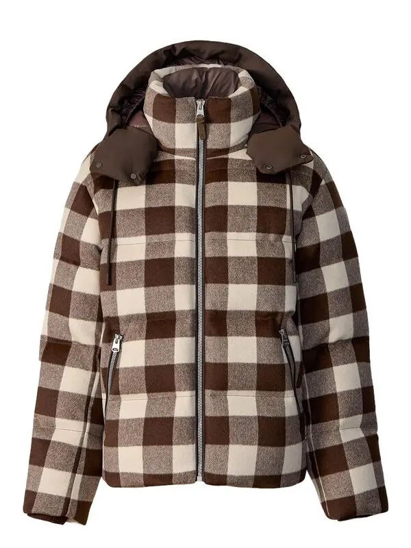 Mackage Kent-pl Plaid Hooded Down Jacket - Coffee-cream Plaid