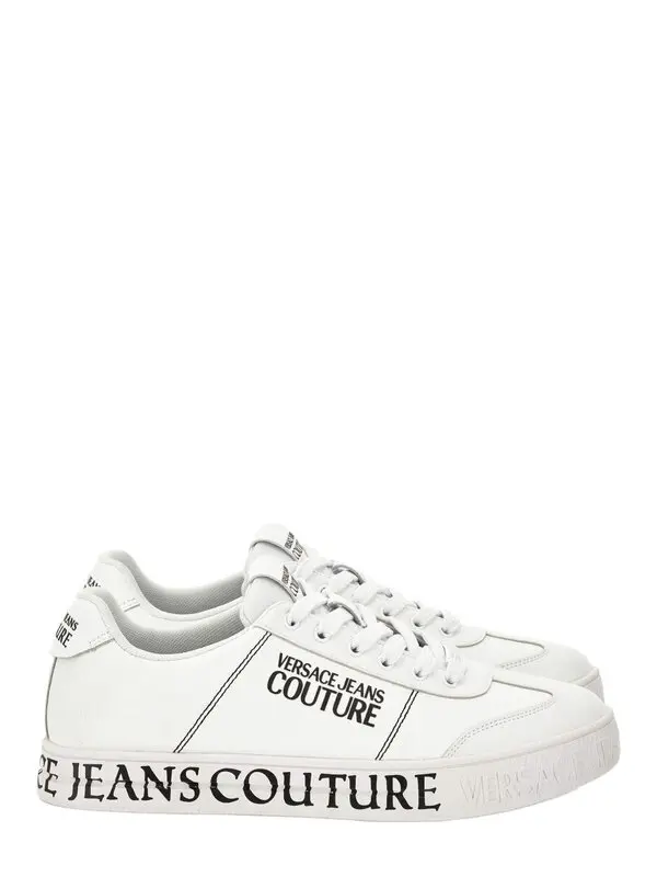 Versace Logo Leather Sneaker - White