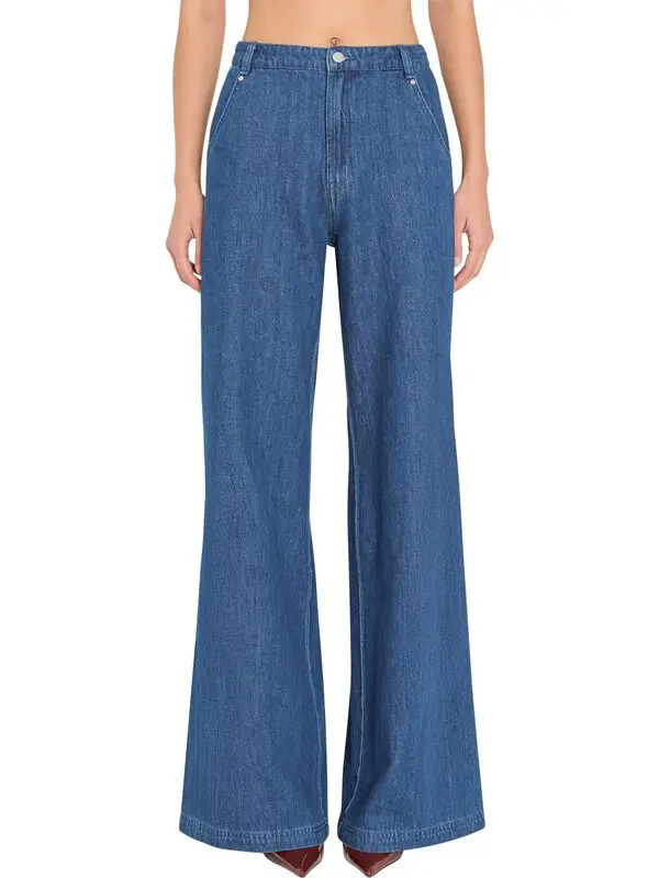 Amanda Uprichard Thalia Wide-leg Jeans - True Blue Wash
