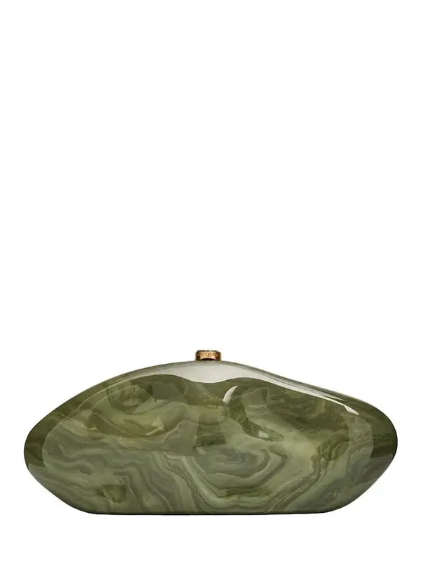 Cult Gaia The Caldera Marbled Acrylic Clutch - Rosemary Multi