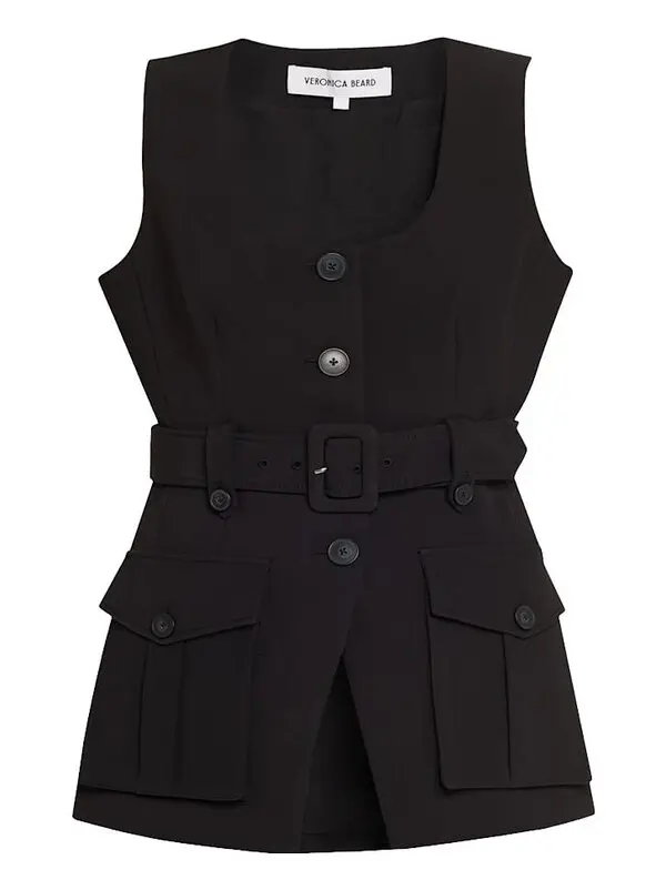 Veronica Beard Becker Tailored Utility Vest - Black