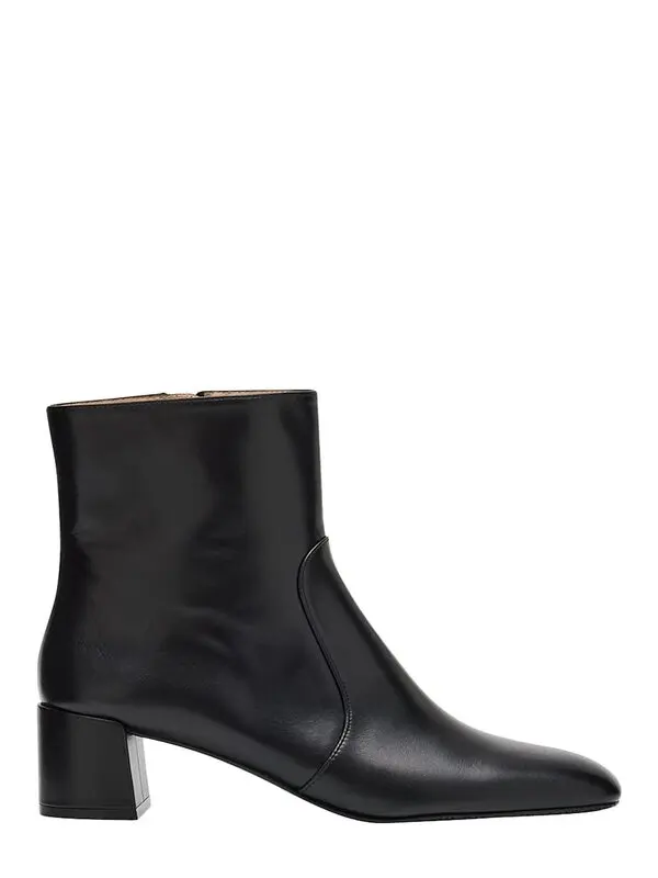 STUART WEITZMAN Maeve Leather Zip Booties - Black