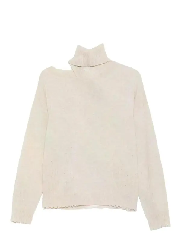 UMA WANG Cut-out High-neck Sweater - White