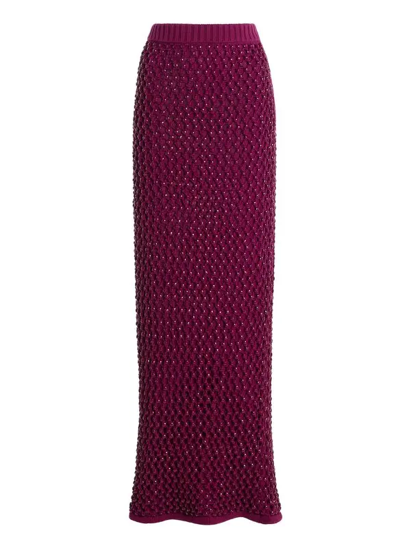 DIOTIMA Spice Crystal-embellished Knit Maxi Skirt - Purple